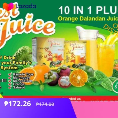 BEST JUICE 10 in 1 plus Powder Drink Mix Orange Dalandan Flavor No ...