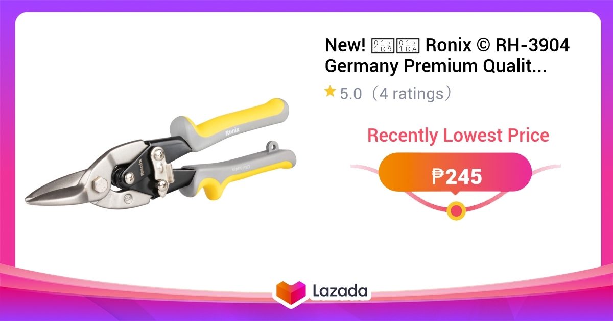 New! 🇩🇪 Ronix © RH-3904 Germany Premium Quality Aviation Snips, ( STRAIGHT CUT ) Forged and ...