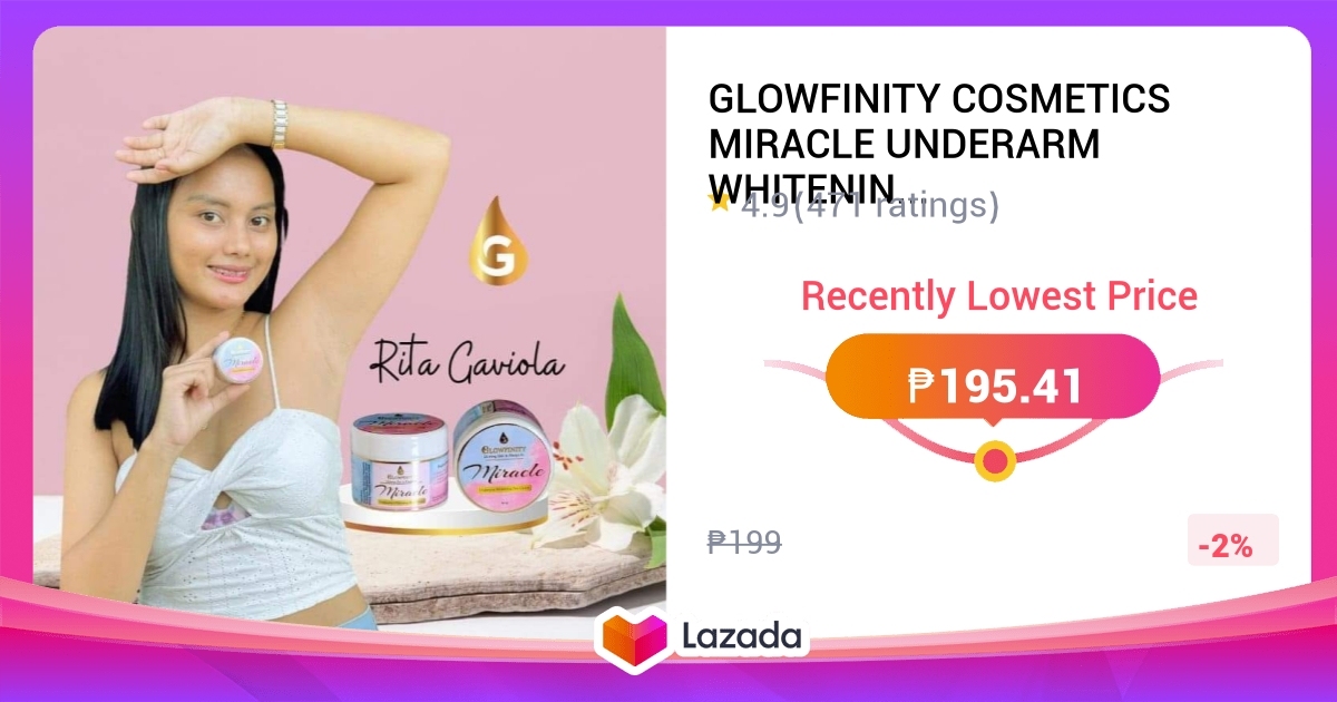 GLOWFINITY COSMETICS MIRACLE UNDERARM WHITENING DEOCREAM 40G