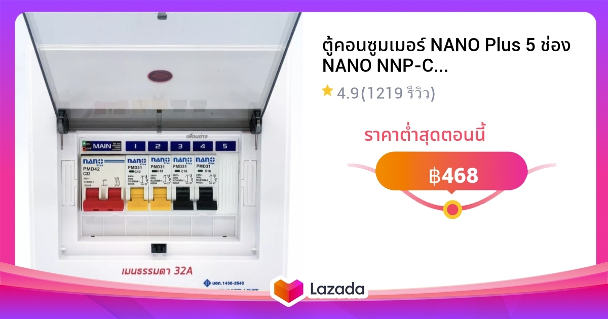 ตู้คอนซูมเมอร์ NANO Plus 5 ช่อง NANO NNP-CM NNP-CR Plus เมนธรรมดา MCB ...