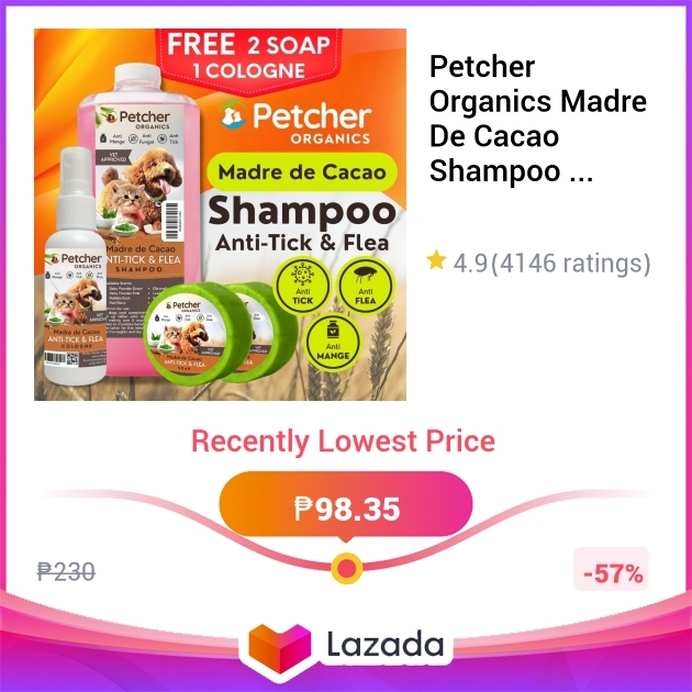 Petcher Organics Madre De Cacao Shampoo & Conditioner Pet Fresh Sulit ...