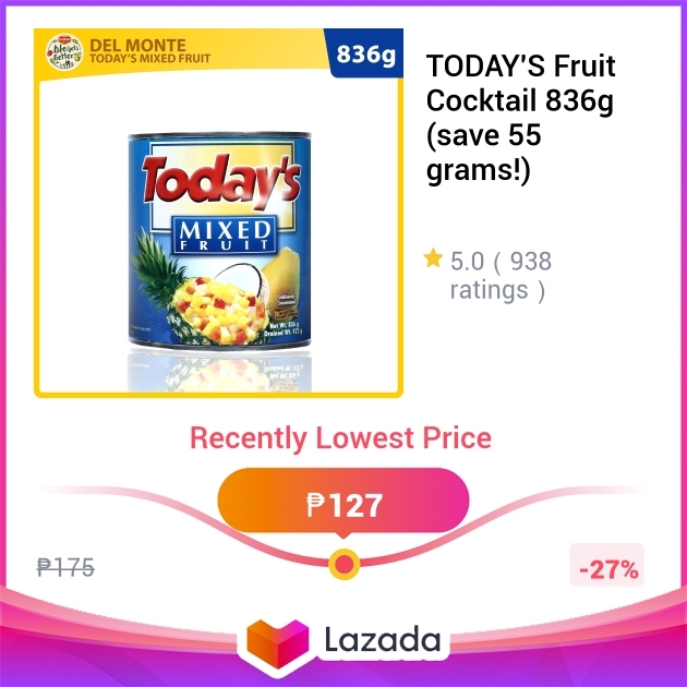 TODAY'S Fruit Cocktail 836g (save 55 grams!)