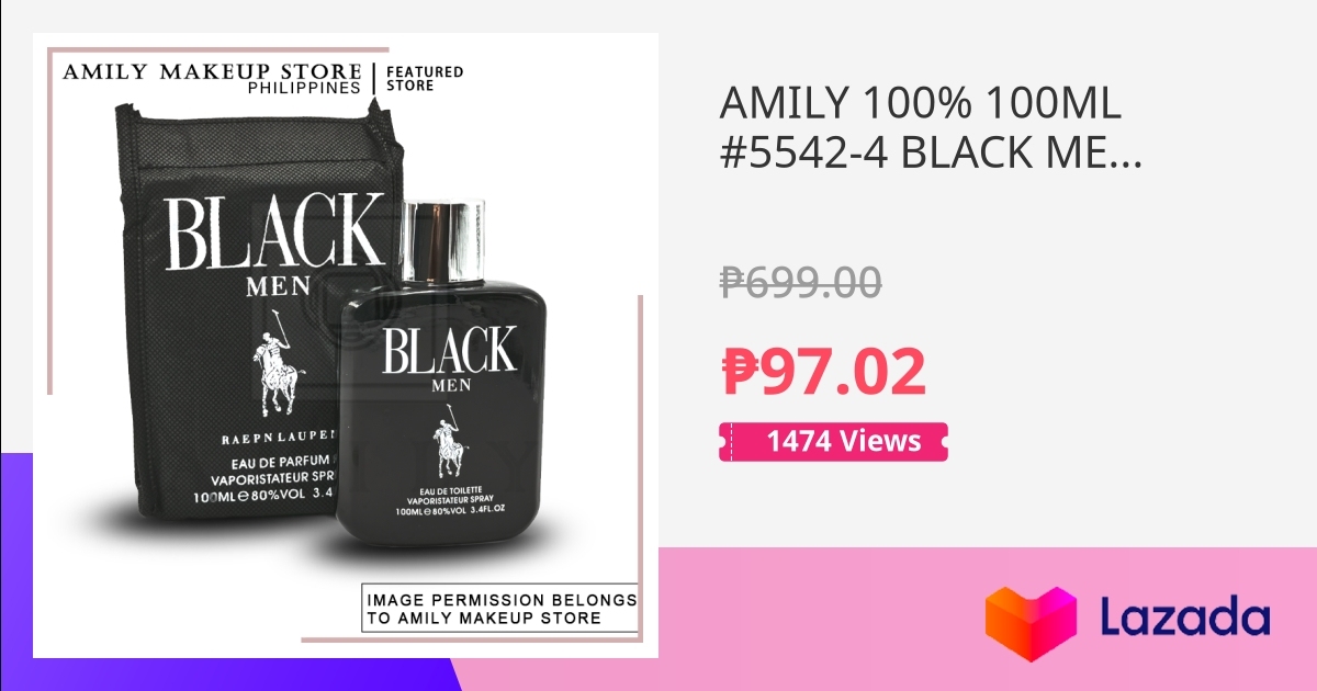 AMILY 100% 100ML #5542-4 BLACK MEN PERFUME PERMANENT FRAGRANCE ...