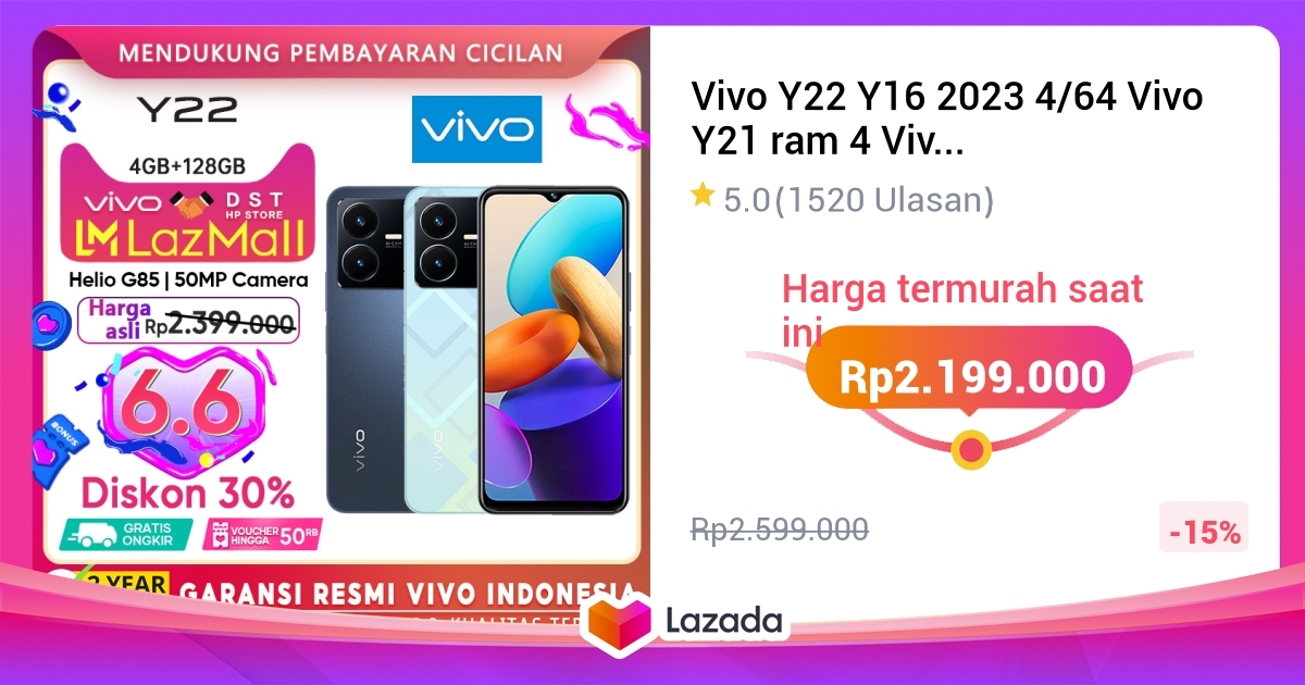 Vivo Y22 Y16 2023 4/64 Vivo Y21 ram 4 Vivo Y21-2021 BNIB Garansi Resmi- android COD 100% ...