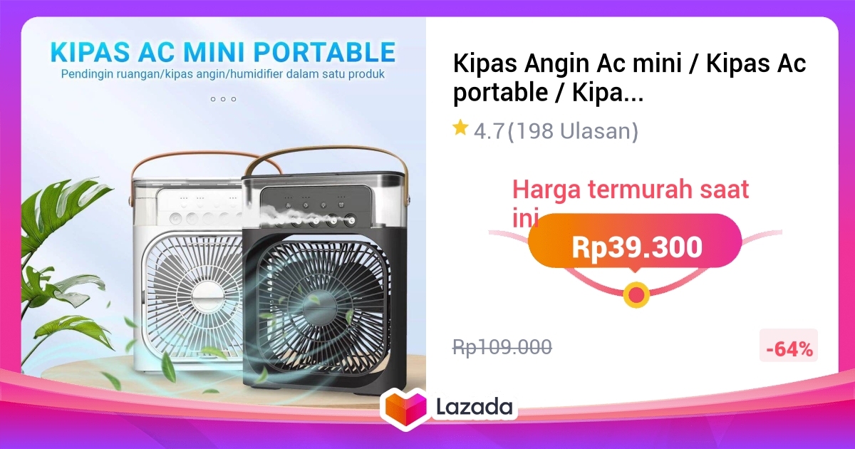 Kipas Angin Ac mini / Kipas Ac portable / Kipas Angin Air cooler