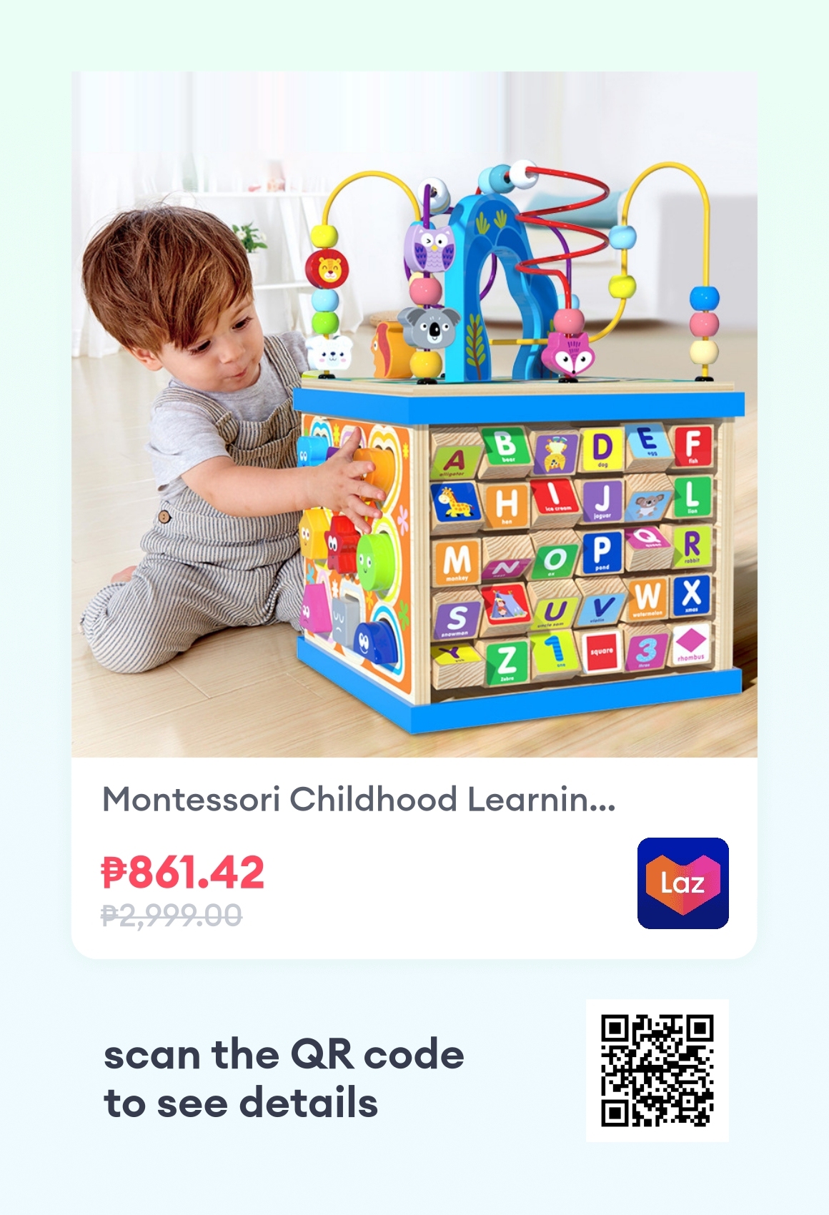 Montessori Childhood Learning Educationa Toys Wooden Gift Kids Color ...