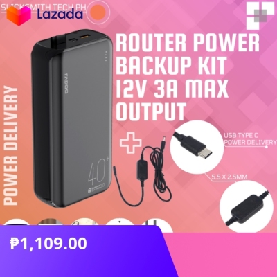 Router Power Backup Kit with Maximum 12V 3A Power Output Power Delivery Kit