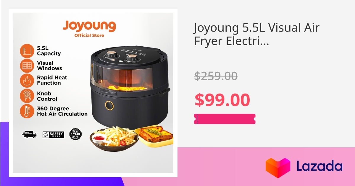 Joyoung 5.5L Visual Air Fryer Electric Non-Stick Frying l Toaster ...