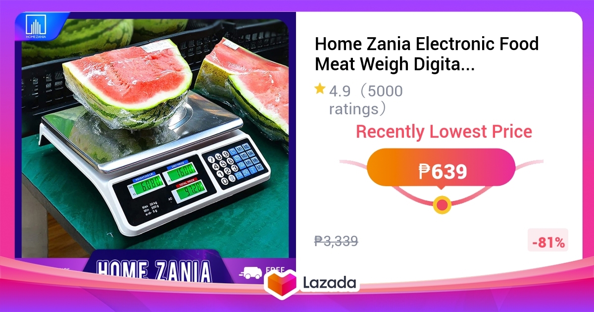 Home Zania Electronic Food Meat Weigh Digital Price Computing Pricing Scale