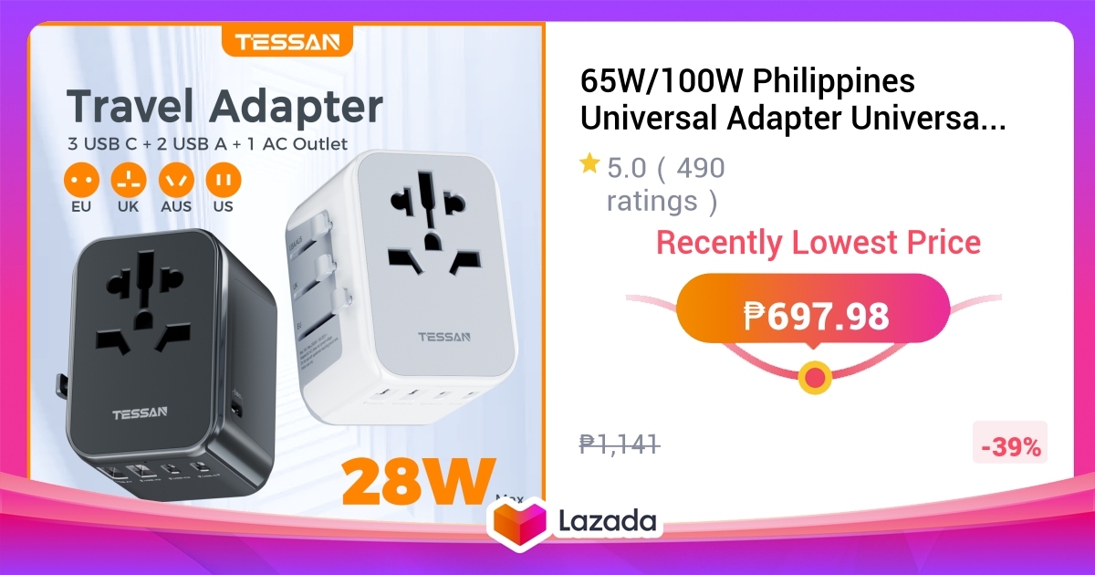 65W/100W Philippines Universal Adapter Universal Travel Adaptor ...