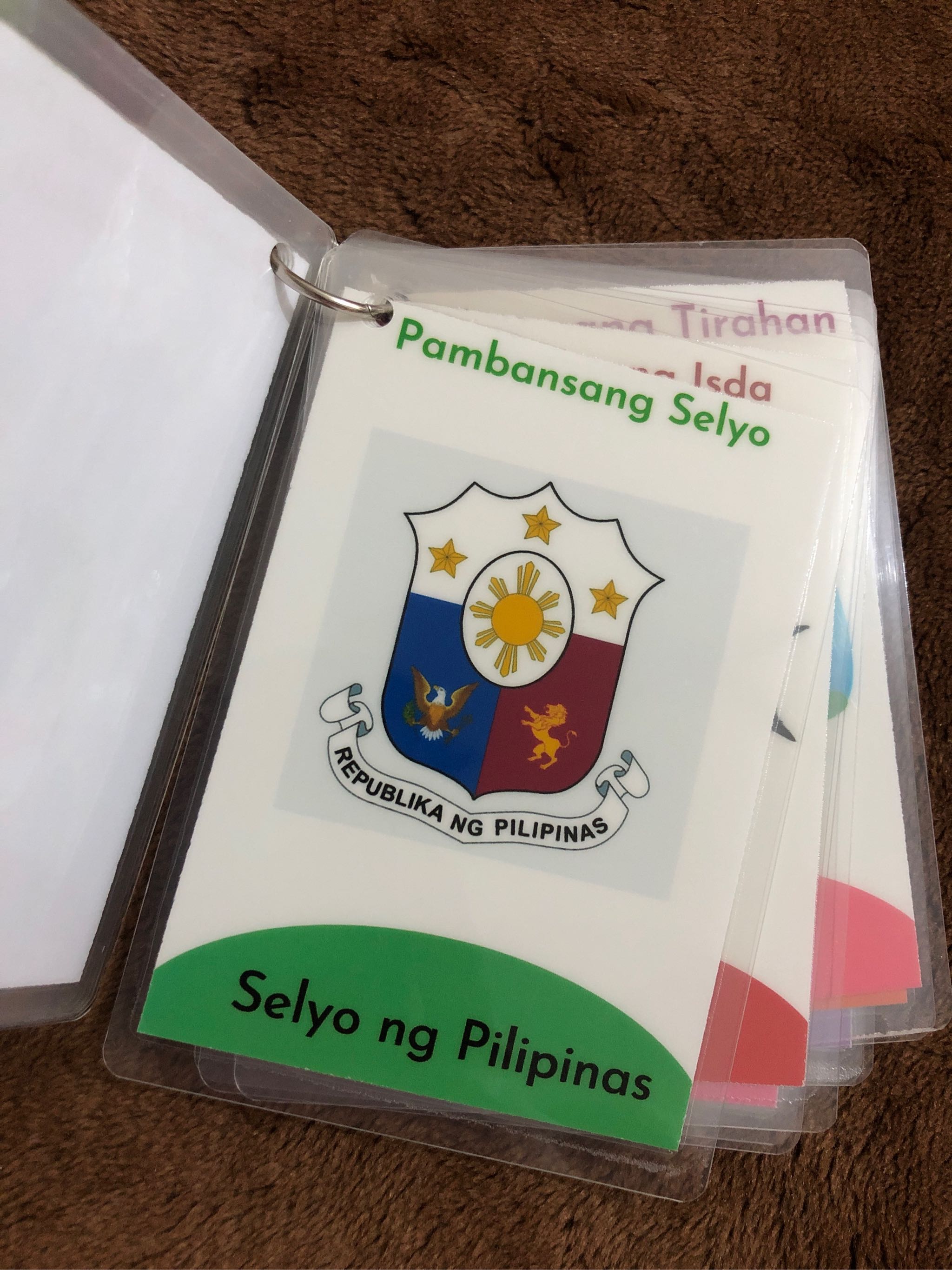 Pambansang Sagisag Ng Pilipinas Flash Card Laminated