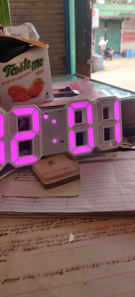 3D Display LED Digital Clock Electronic Clock Wall Hanging & Desk Clock