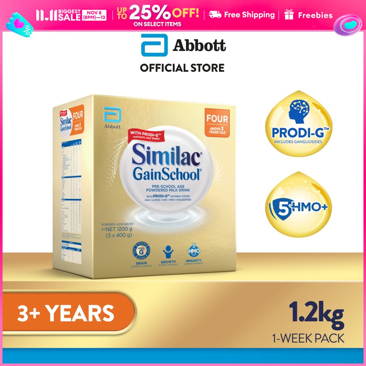 Similac Gainschool 1.2kg for Kids Above 3 Years Old Powdered Milk Drink