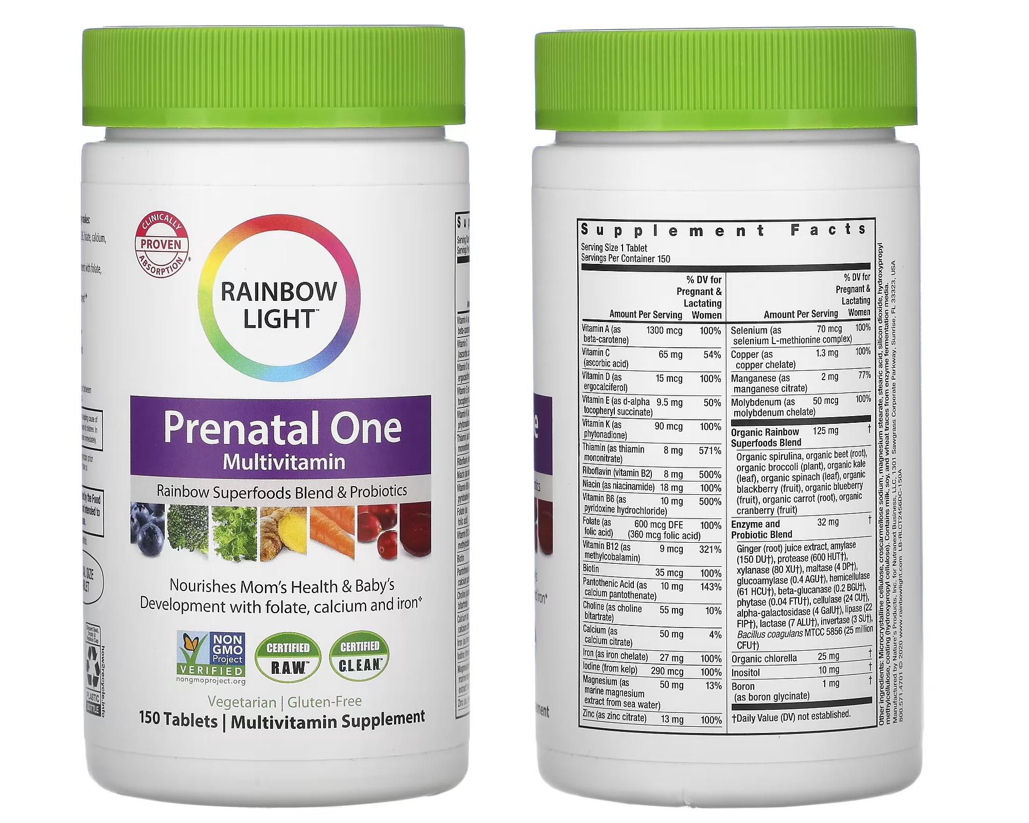 Rainbow Light Prenatal One Nutrition Facts | Besto Blog