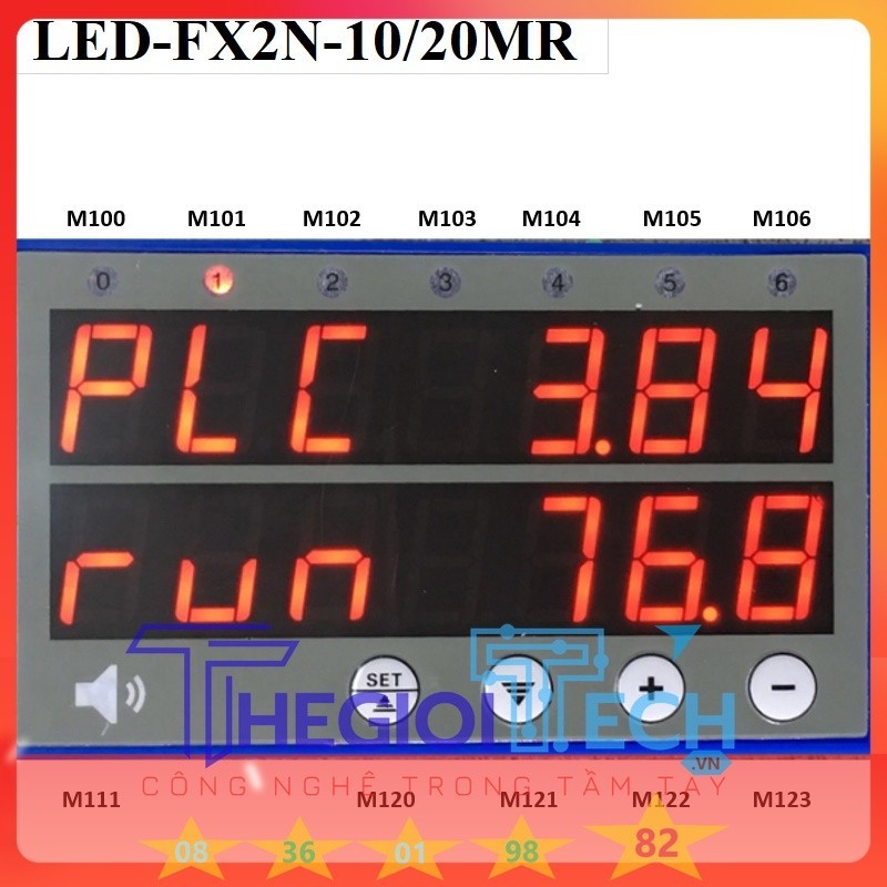 Màn hình HMI LED 2 x 7 số tích hợp PLC FX2N - 20MR