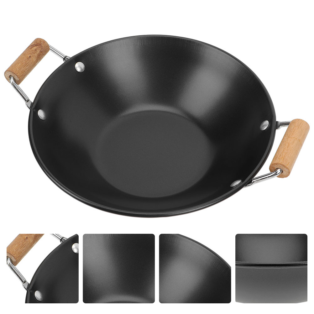 Versatile Cooking Wok Kenmore Hammond 14-Inch Carbon Steel Wok - Flat ...