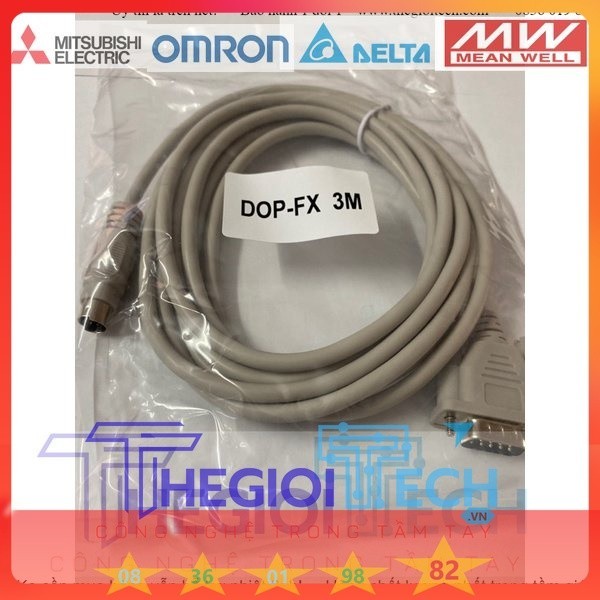 [Cáp Kết Nối HMI Delta DOP] với PLC Mitsubishi FX Series - Dây 3m | RS422 | Model: DOP-FX, DOPB ...