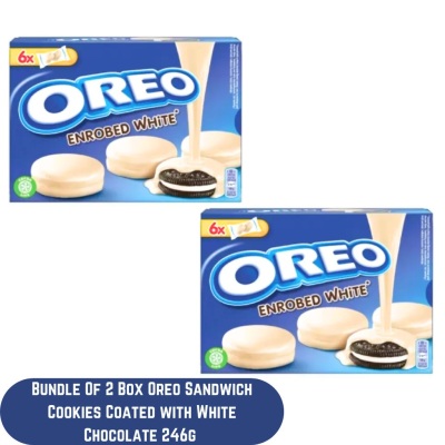 [Bundle of 2] Oreo Snowy Enrobed Sandwich Cookies Coated with White ...