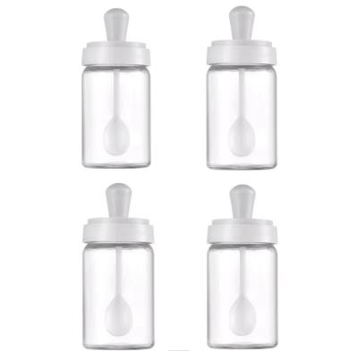Kitchen Condiments Bottle Set Square Glass Oil Bottle Seasoning Pot and ...