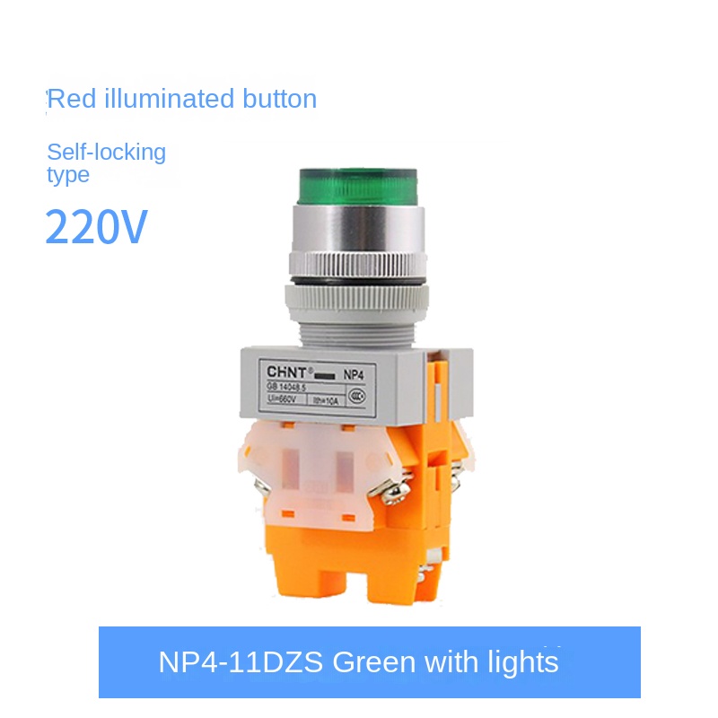 Nút Nhấn NP4-11DZS giữ xanh 220V | Tự Phục Hồi NP4-11BN/NP4-11BNZS/NP4 ...