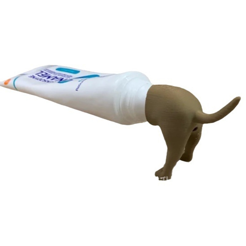 Creative Funny Toothpaste Squeezer Pooping Dog Butt Toothpaste Topper ...