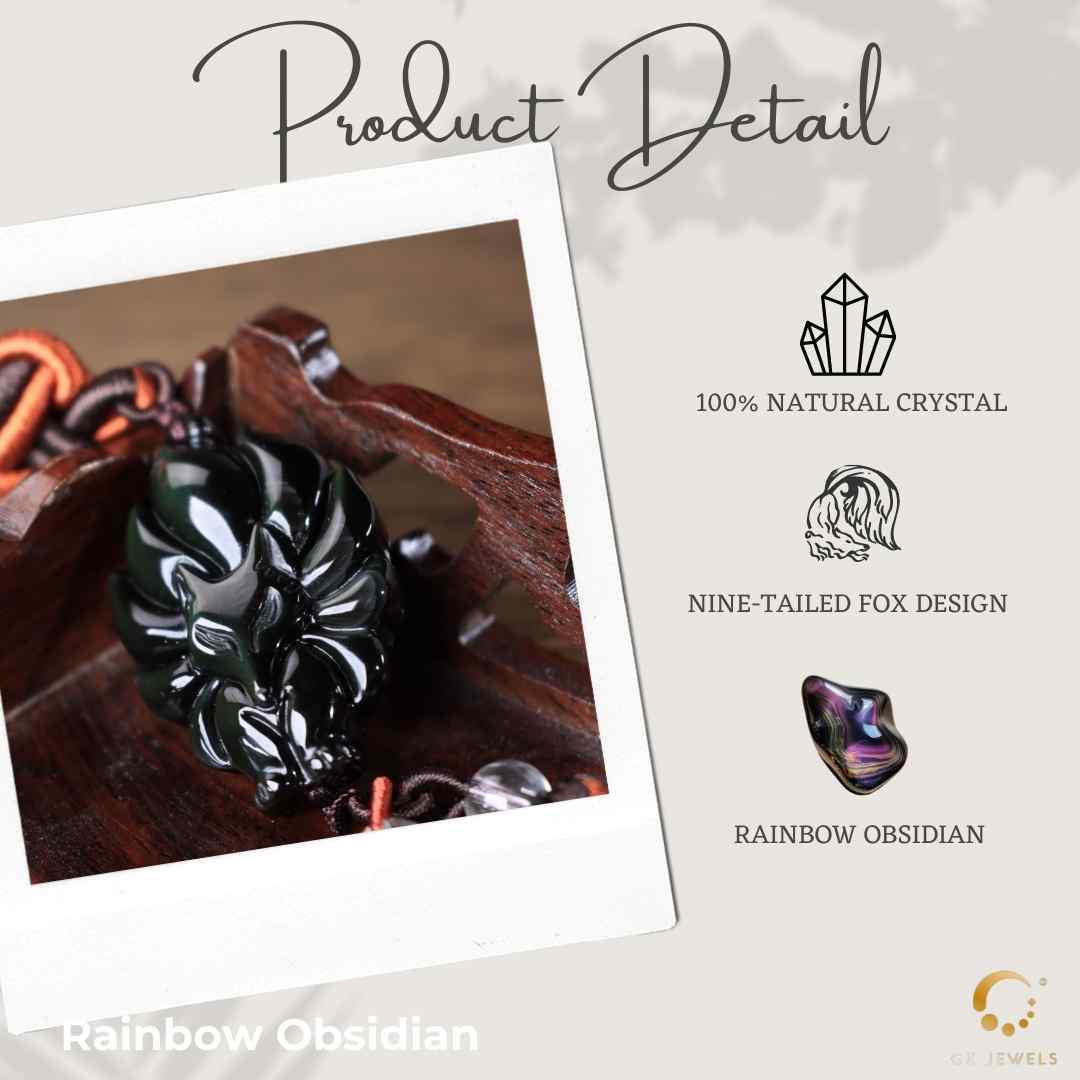 Rainbow Obsidian Nine Tailed Fox Fairy Ornament - Malaysia - GK Jewels ...