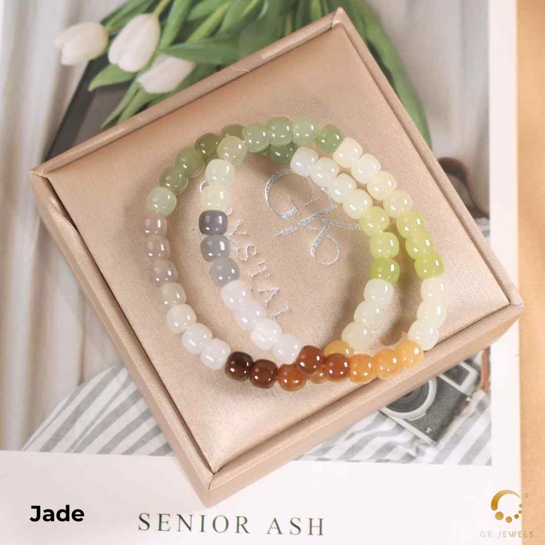 Natural Crystal Duobao Jade Bracelet - DuoBao Jade Gemstones - GK ...