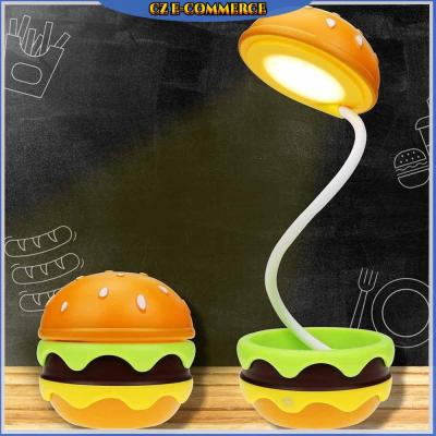 Hamburger Table Lamp Kids Lamp Dimmable Desk Light USB Portable Touch ...