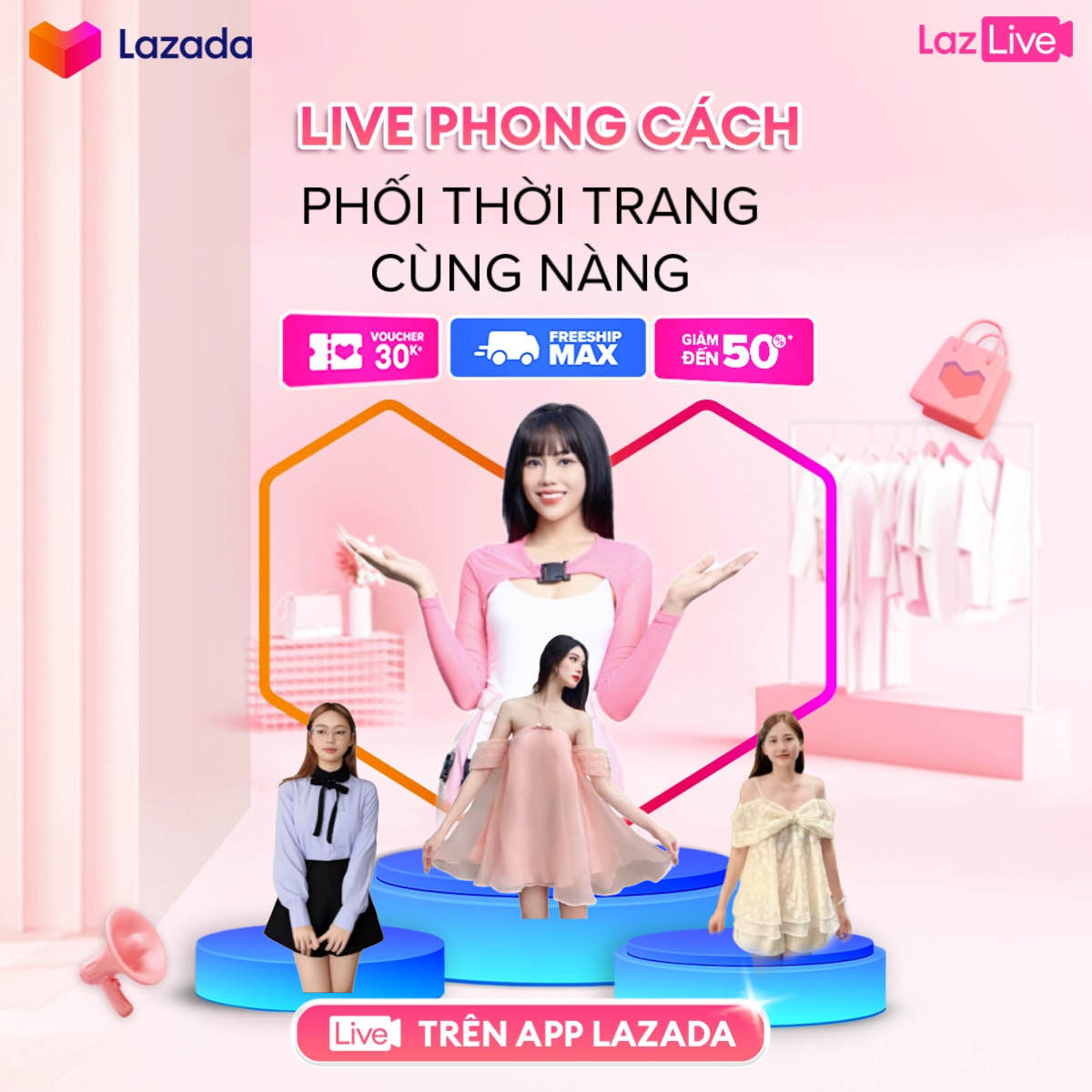 Chào tôi sẽ bắt đầu livestream trên Lazada-Live tại 08-27 20:00. Đừng ...