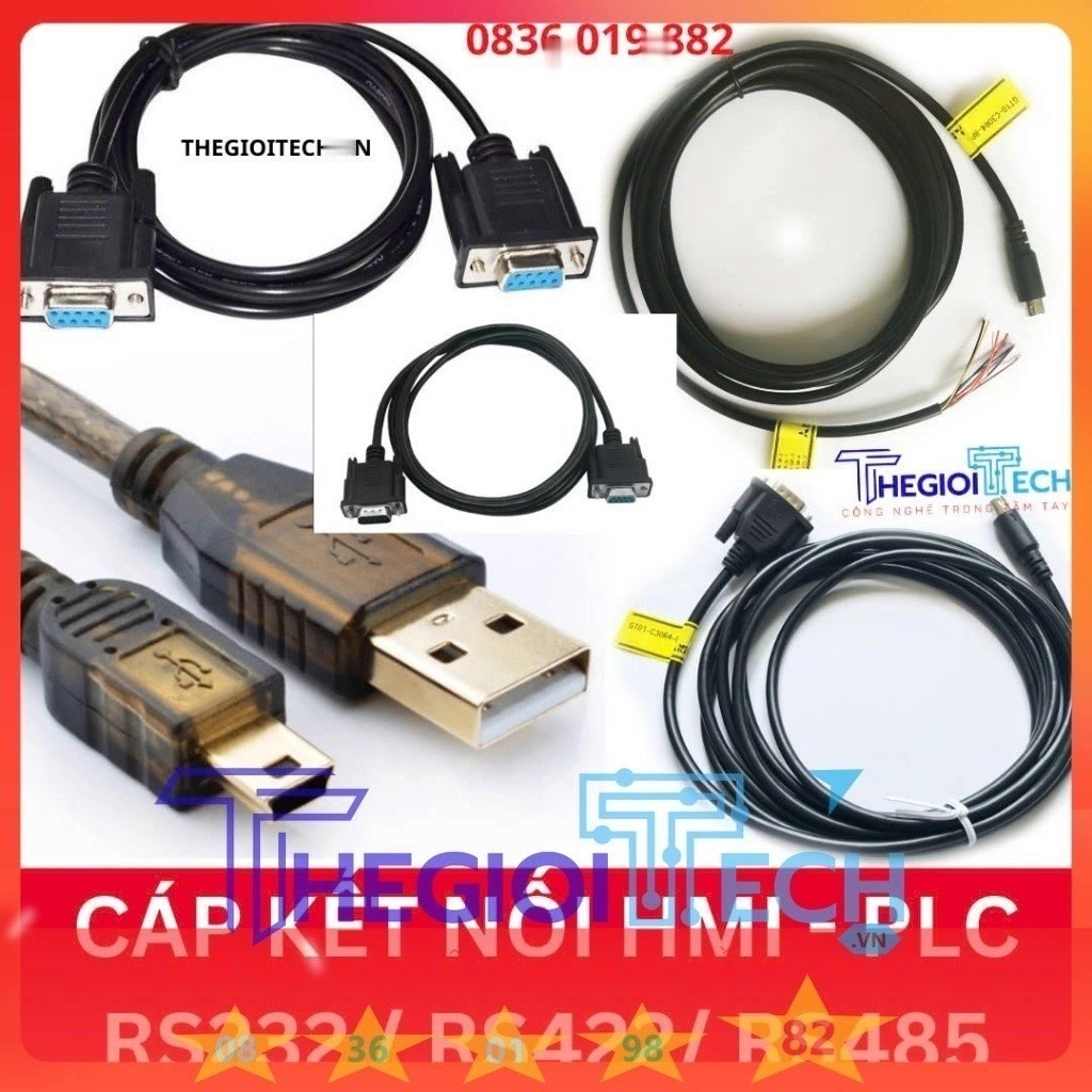 Tổng hợp Cáp kết nối màn hình Cảm ứng - 5M - DELTA DOP(B)-PLC FX