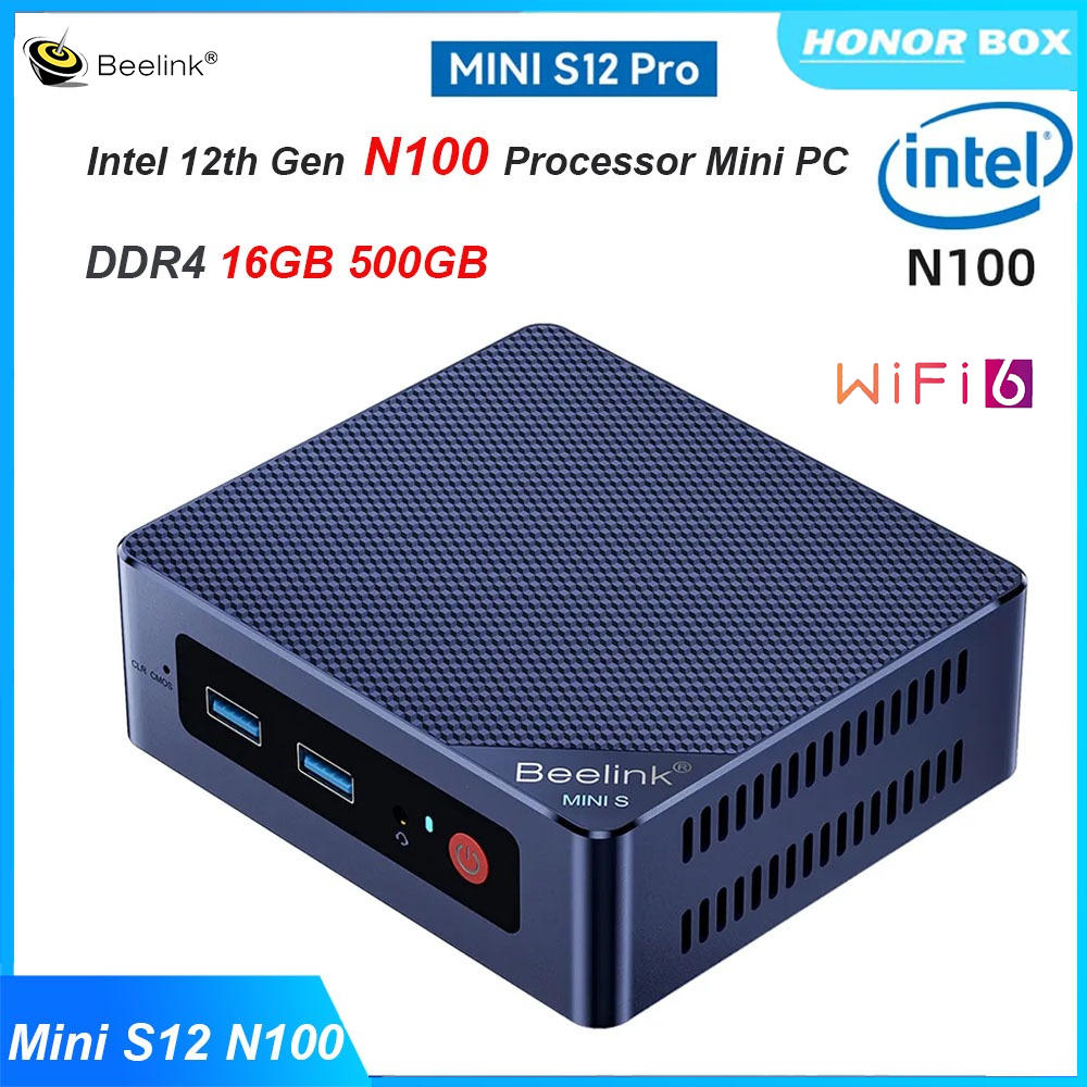 Beelink MINI S12 Pro Windows 11 Intel 12th Gen N100 Mini PC N5095 DDR4 16GB 512GB NVME SSD 3 ...