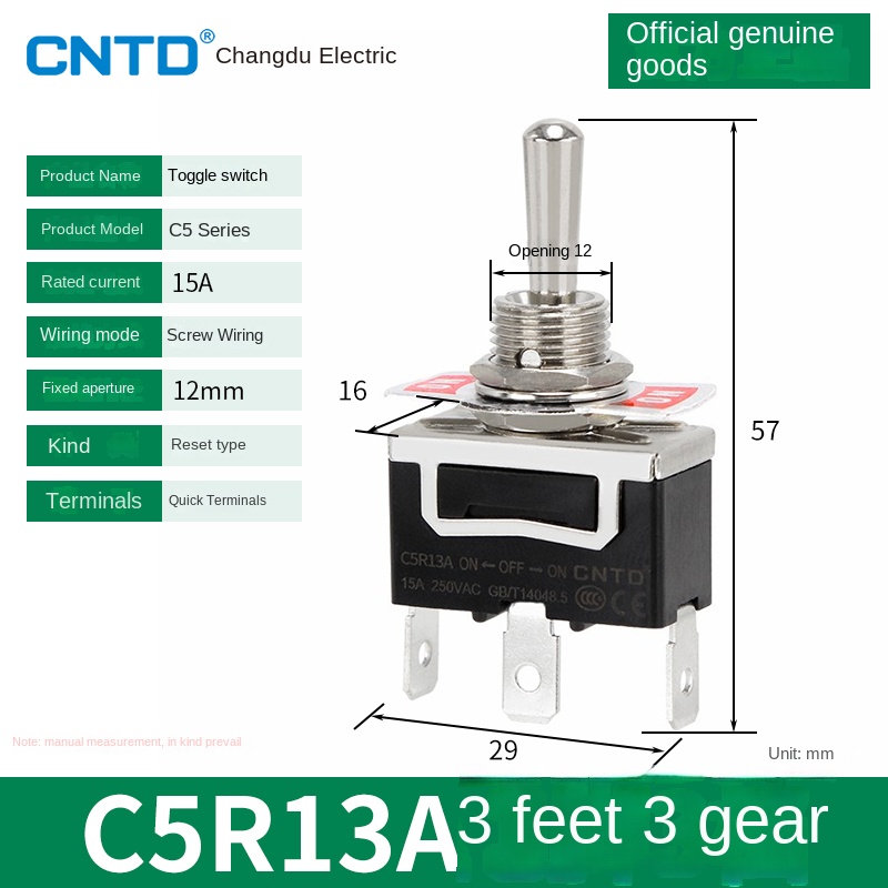 Công tắc gạt Loại Đặt Lại C5R13A Changde | tùy chọn C511A/C5R12A/C5R22B - Tự Phục Vị/Tự Khóa ...