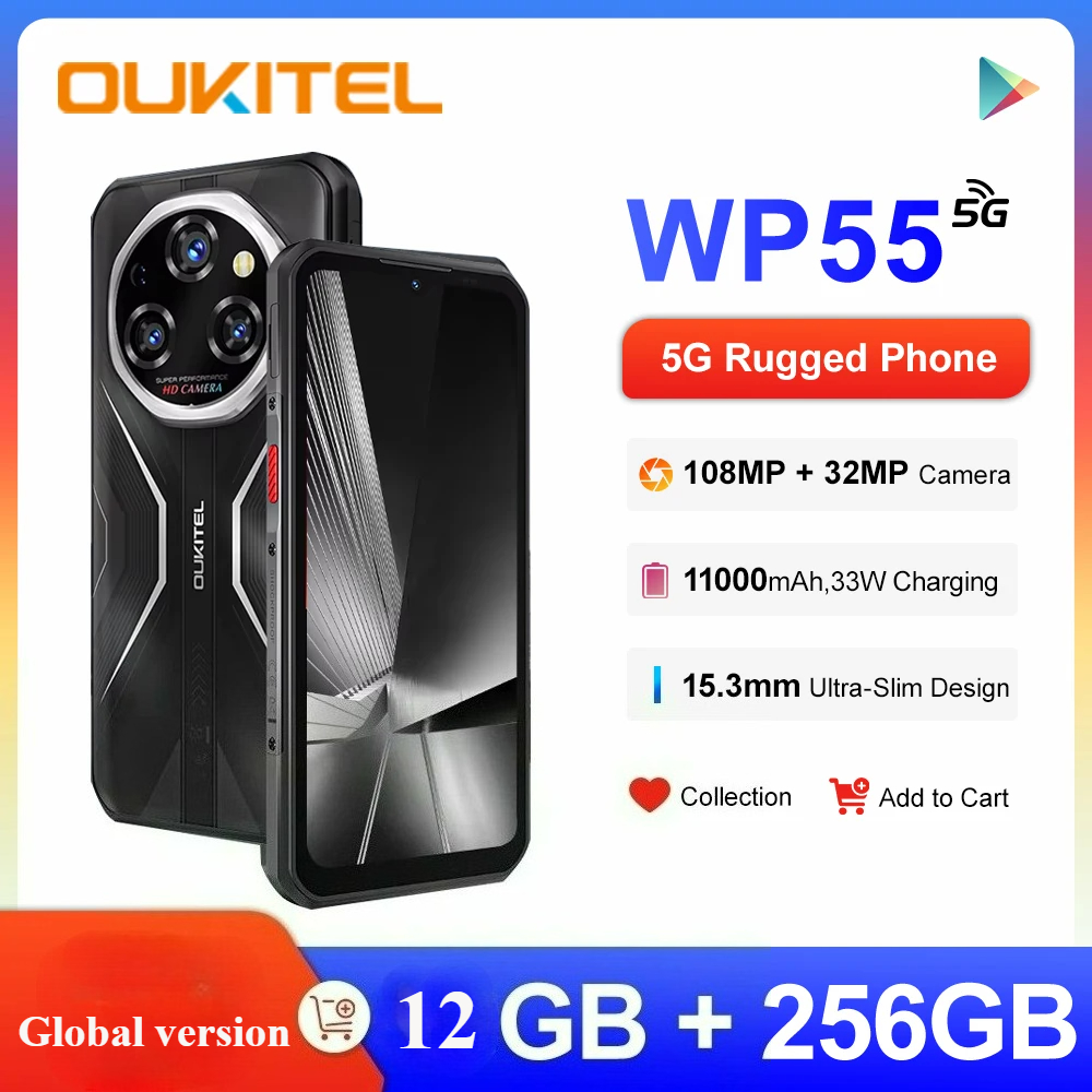 【Official shop】OUKITEL WP55 5G Mobies 36GB（12GB+UP24GB) +256GB 11000mAh ...