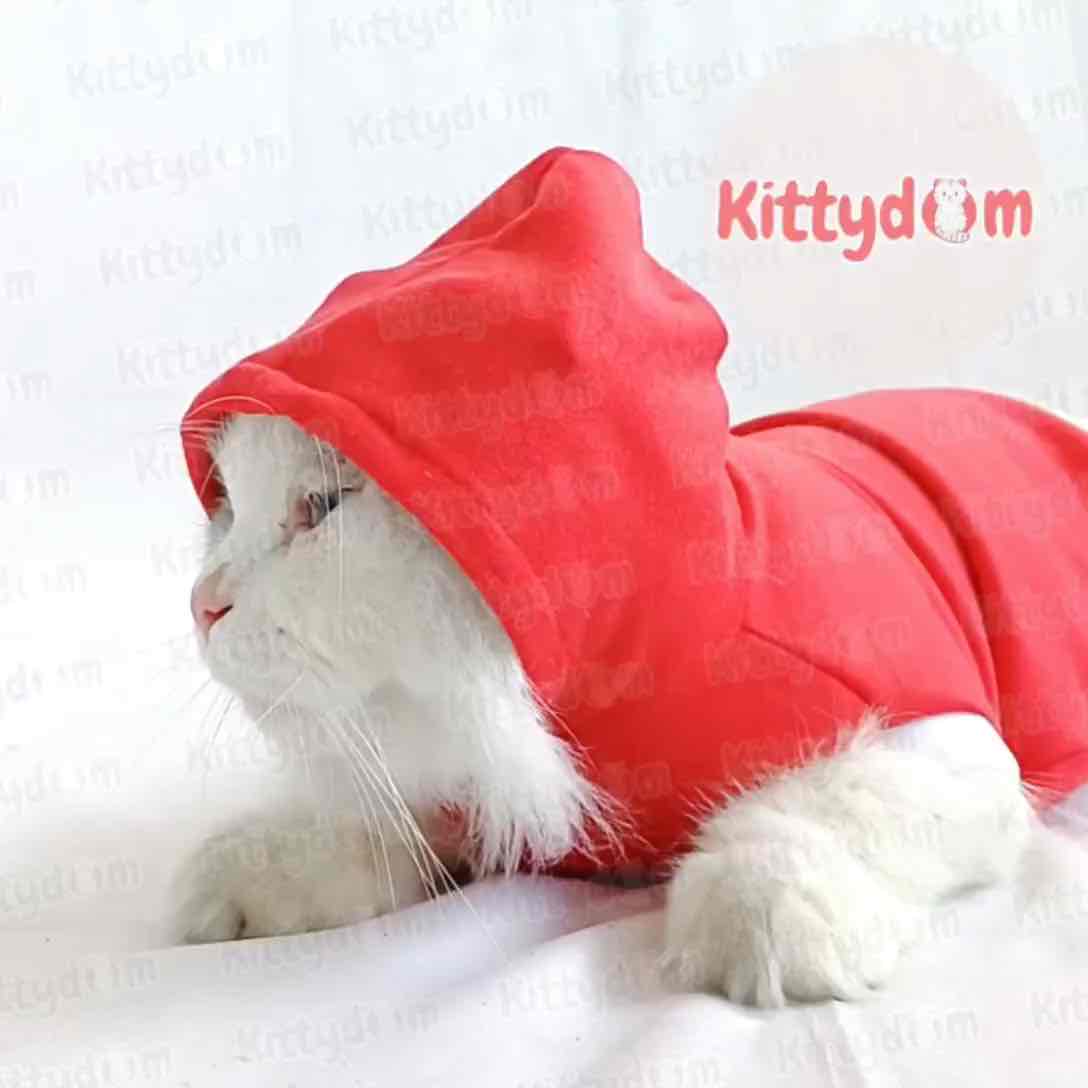 KITTYDOM Hoodie Kucing Jaket Kupluk Baju Kucing Anjing Tanpa Lengan ...