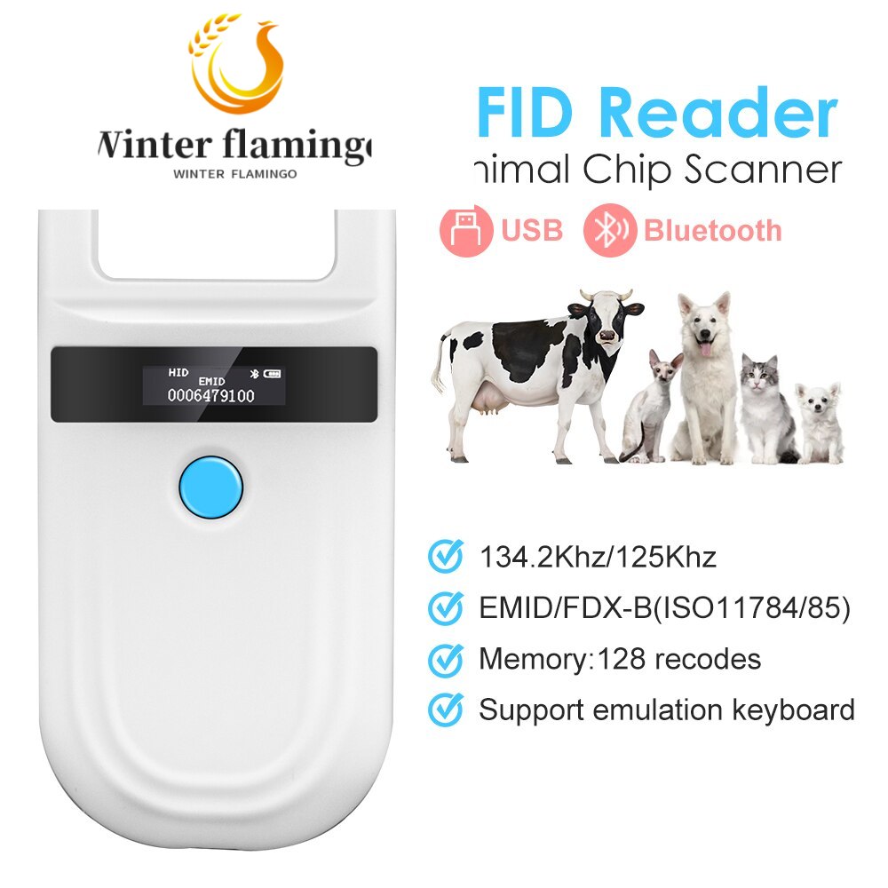 FDX-B EMID Chip Scanner Ciciglow Pet Microchip Scanner - 134.2KHz ...