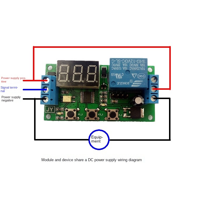 Module Rơ-le Trì Hoãn JY-DS02 Điện 12VDC có thể điều chỉnh thời gian ...