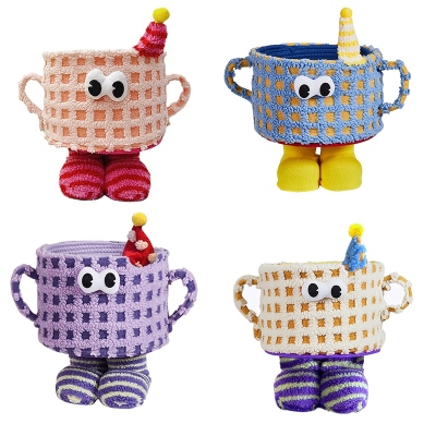 (QFGB) Cute Cup Storage Basket Funny Organizer Box with Handles Laundry ...