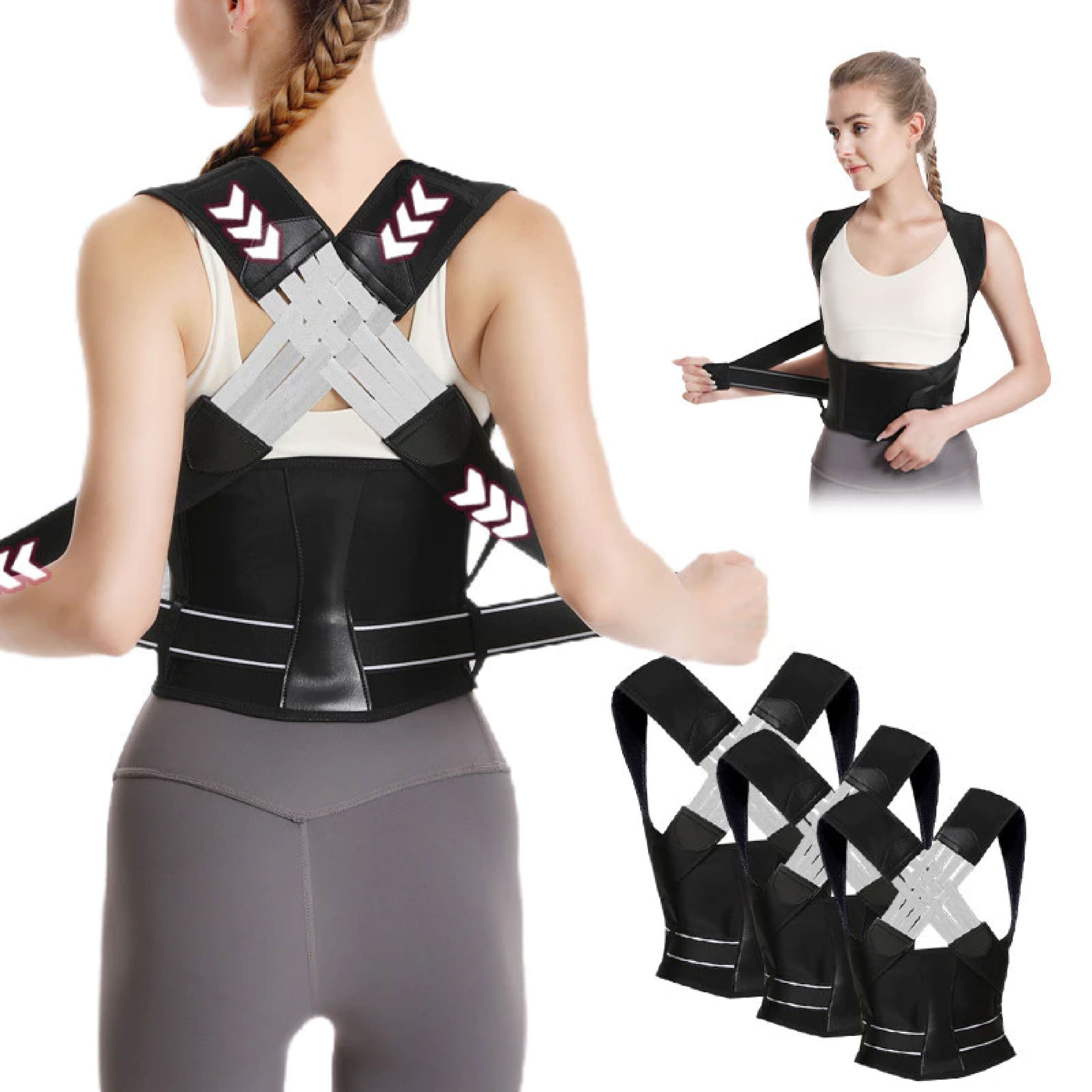 product back support brace adjustable posture corrector for pain relief ...