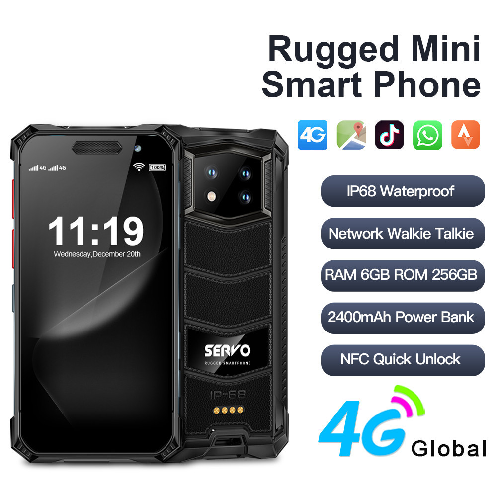 8 Core High Speed Rugged Mini Smart Phone IP68 4G LTE K7000 6+256GB NFC ...
