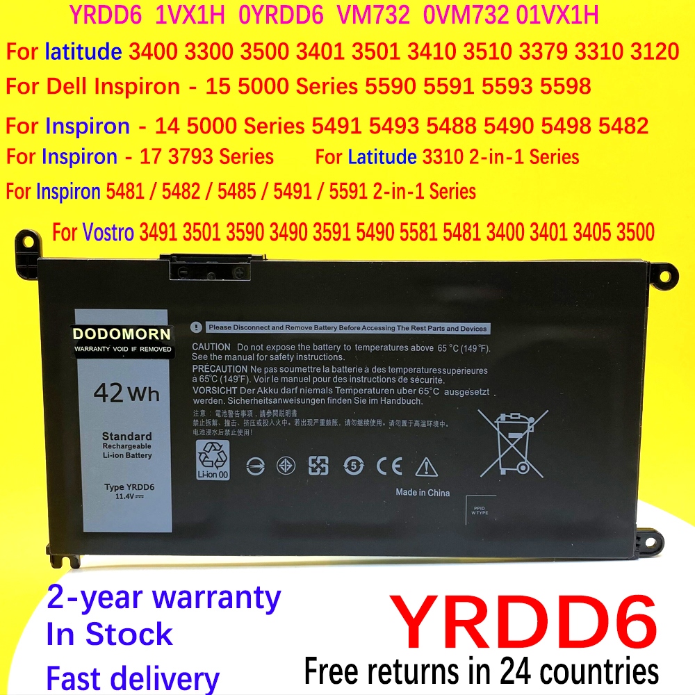 HOT aiekin New YRDD6 Battery For Dell Vostro 3491 3501 3590 3490 3591 ...