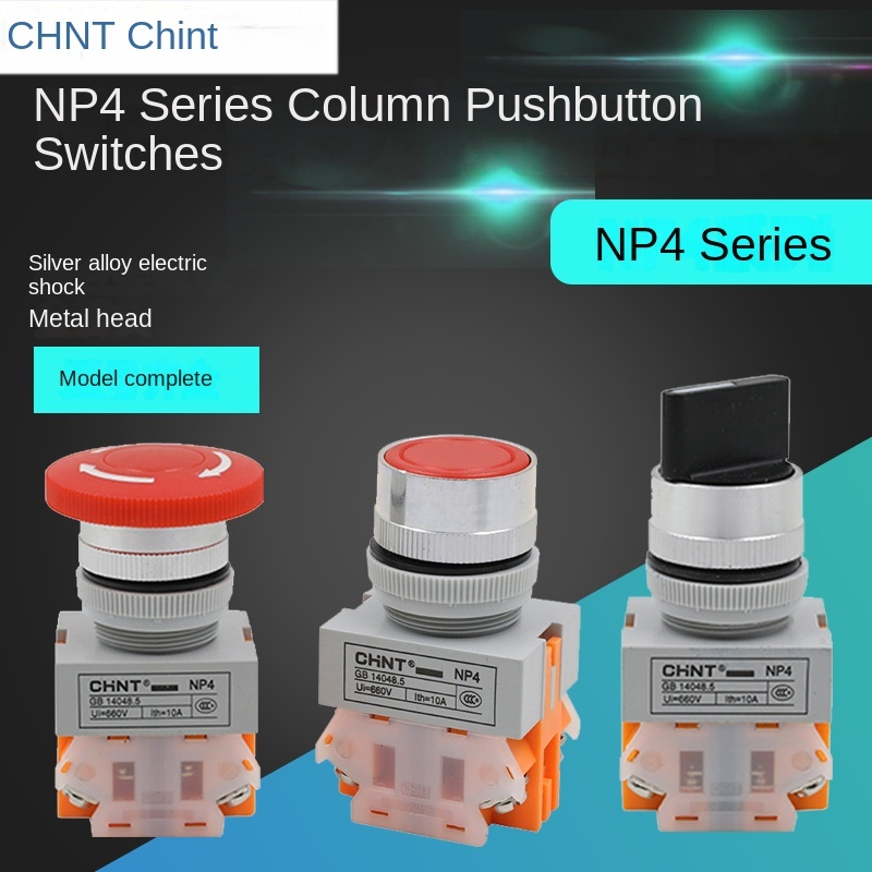 Nút Nhấn NP4-11DZS 24V giữ đỏ đèn 24V | Tự Phục Hồi NP4-11BN/NP4-11BNZS ...