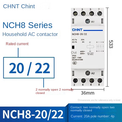 Contactor AC NCH8-20 20A [2 Mở Và 2 Đóng] | NCH8 20/25/40/63 CHINT 220V ...