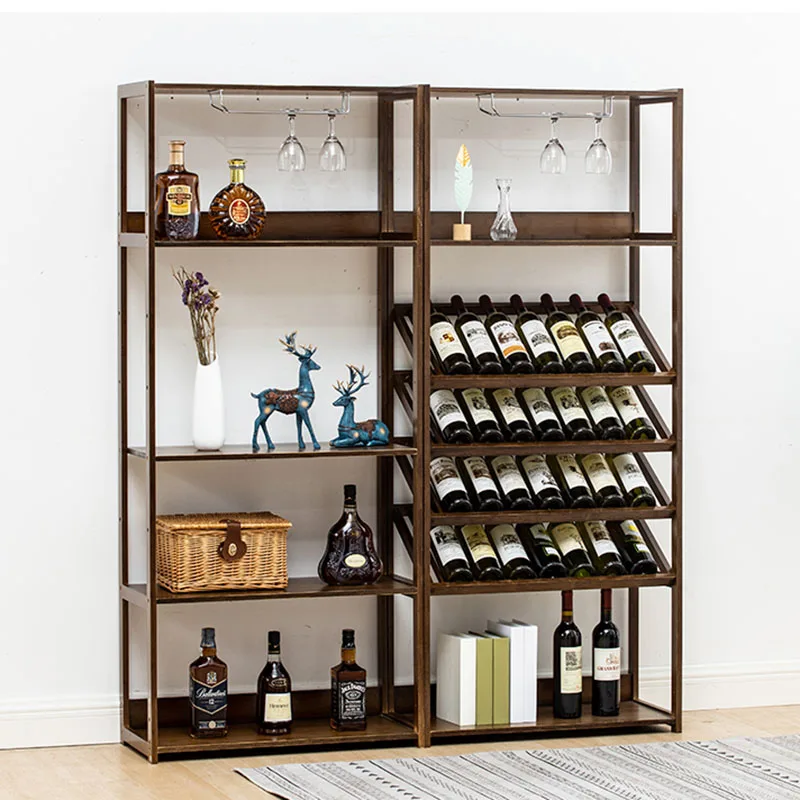 ☏ADVANTAGE☏ Wooden Bar Cabinet Vintage Vertical Drink Display Shelf ...