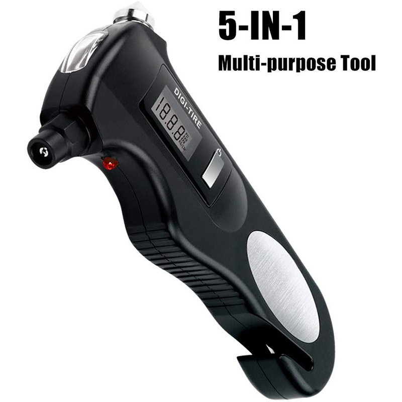 (RFZG) 5-In-1 Digital Tire Pressure Gauge,150PSI with Multi-Functional ...