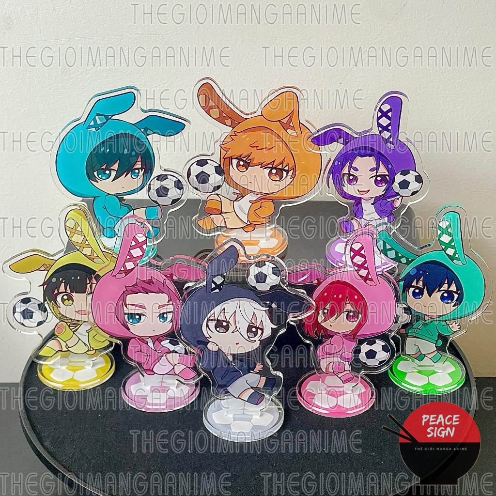 Mô hình standee blue lock ver phản chiếu anime chibi tượng acrylic mica