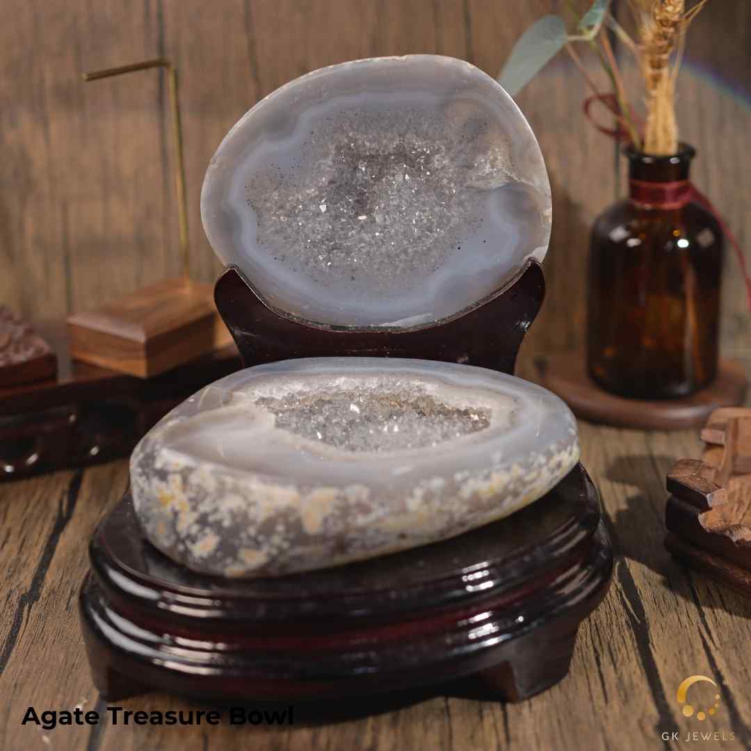 Natural Crystal Agate Treasure Bowl - Agate Treasure Bowl Crystal - GK ...