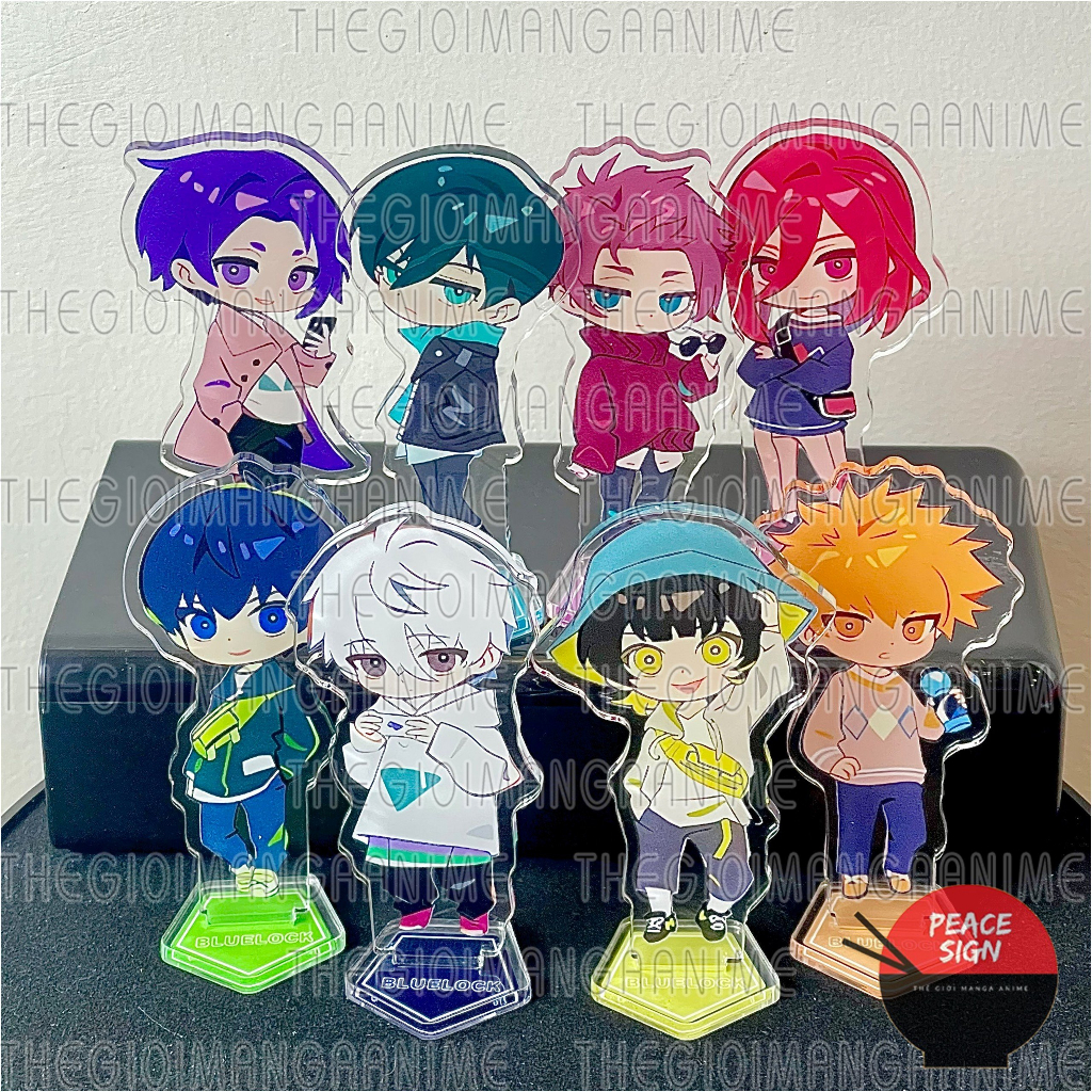 Mô hình standee blue lock ver phản chiếu anime chibi tượng acrylic mica