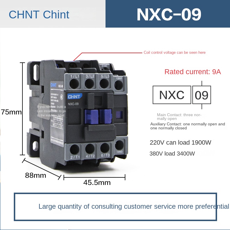 Contactor 220V - NXC-09 9A | Tùy chọn NXC 09/NXC-12/NXC-16/NXC-18/NXC-22/NXC-25/NXC-32 CHINT ...