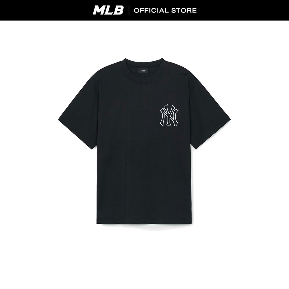 MLB เสื้อยืด ยูนิเซ็กส์ Basic Mega Logo รุ่น 3ATSB0244 50BKS สีดำ