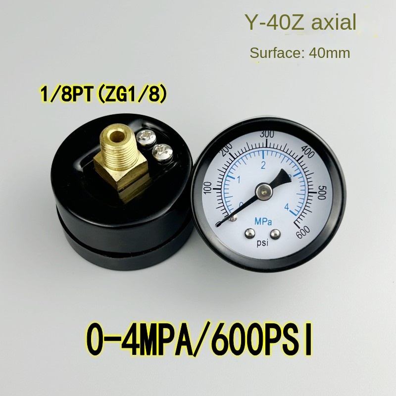 Đồng hồ áp suất Y-40Z 0-4MPa/600PSI - Đo áp suất chân không, khí nén, nước